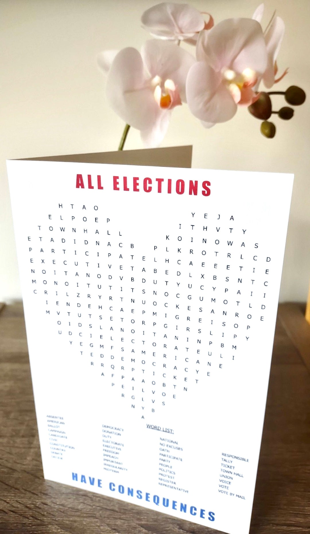 2024 Election Word Puzzle Card: Civic Education - Etsy
