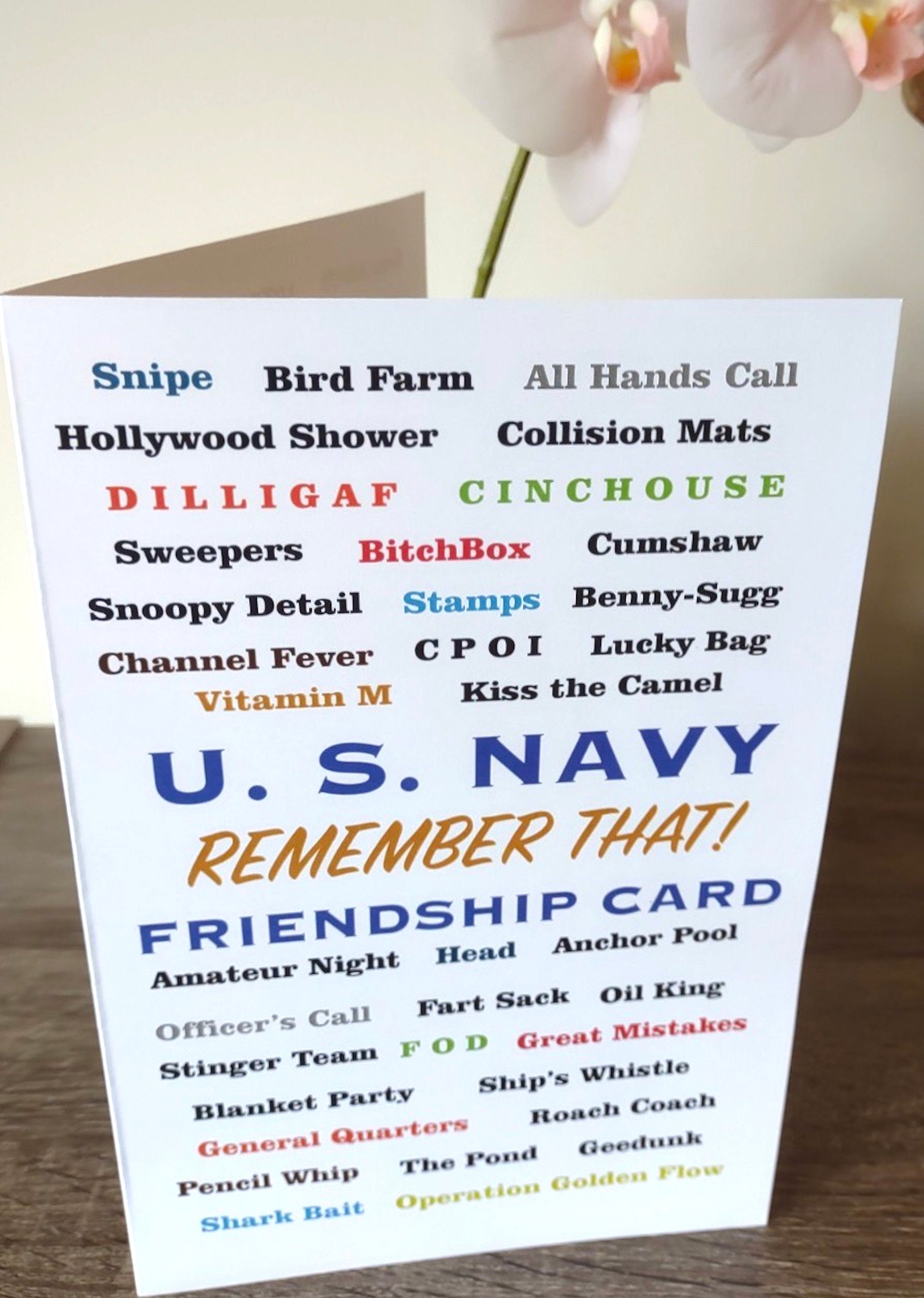 US Navy Friendship Card: Salty Sailor Lingo - Etsy