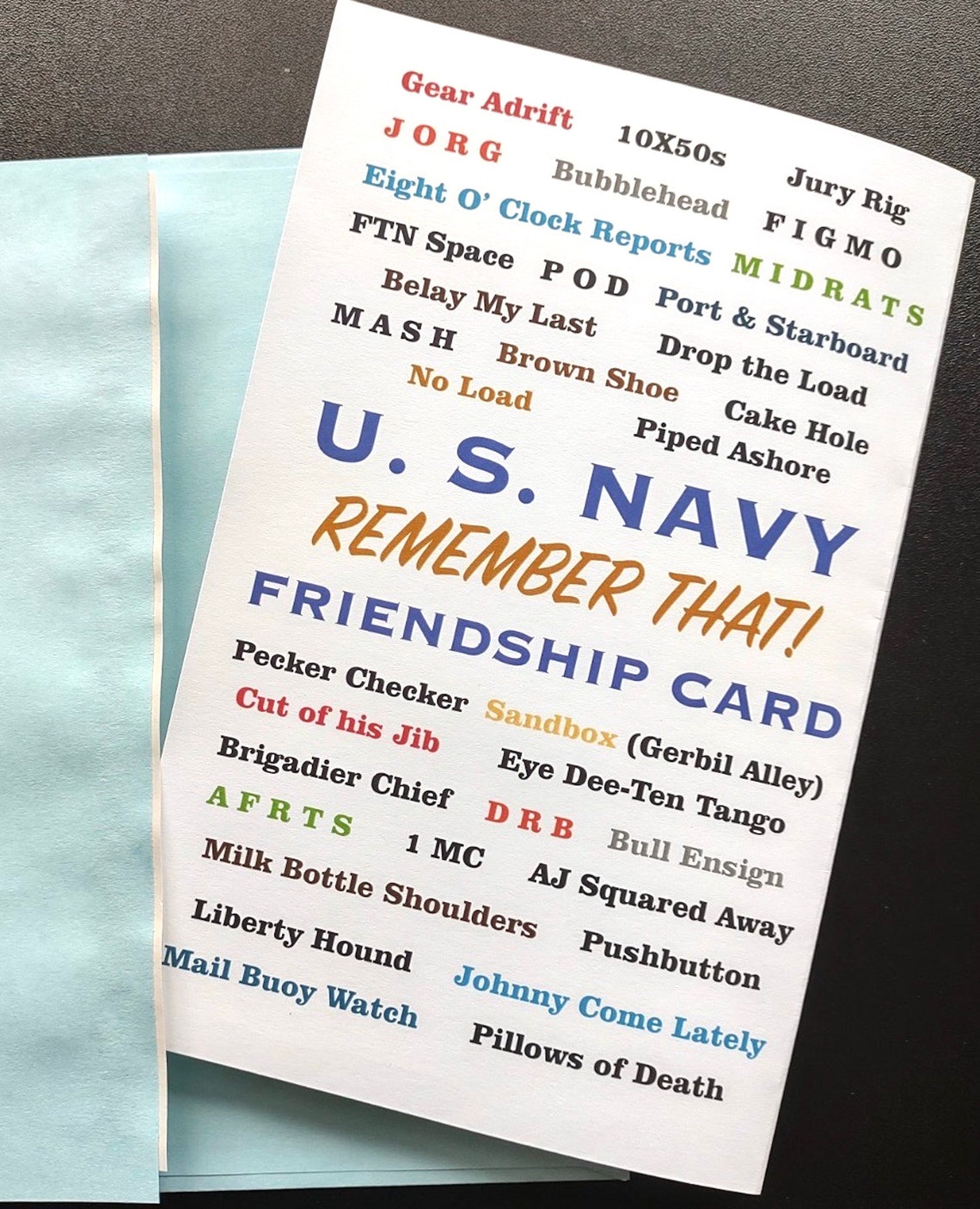 US Navy Friendship Card: Salty Sailor Lingo - Etsy