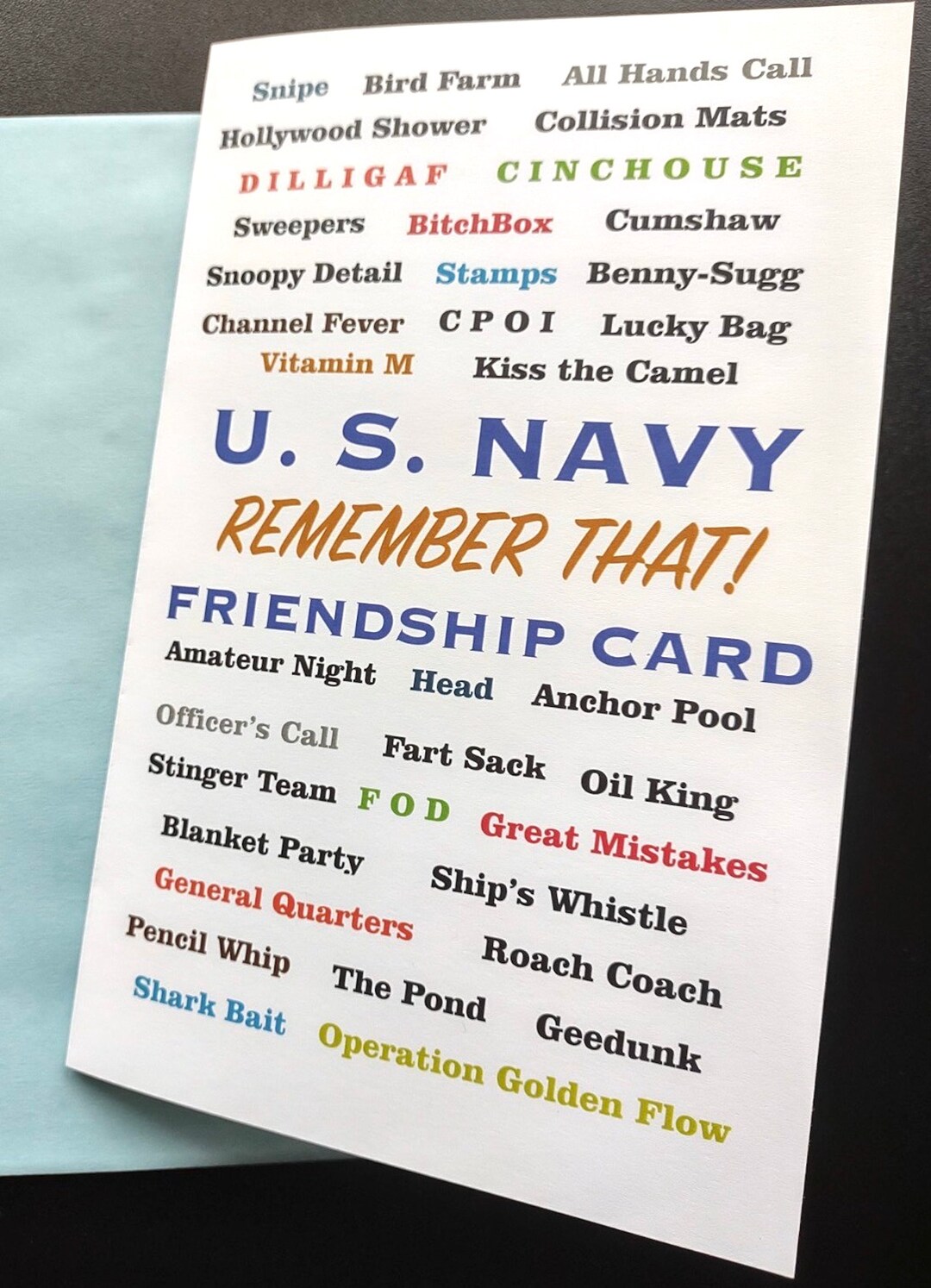 US Navy Friendship Card: Salty Sailor Lingo - Etsy