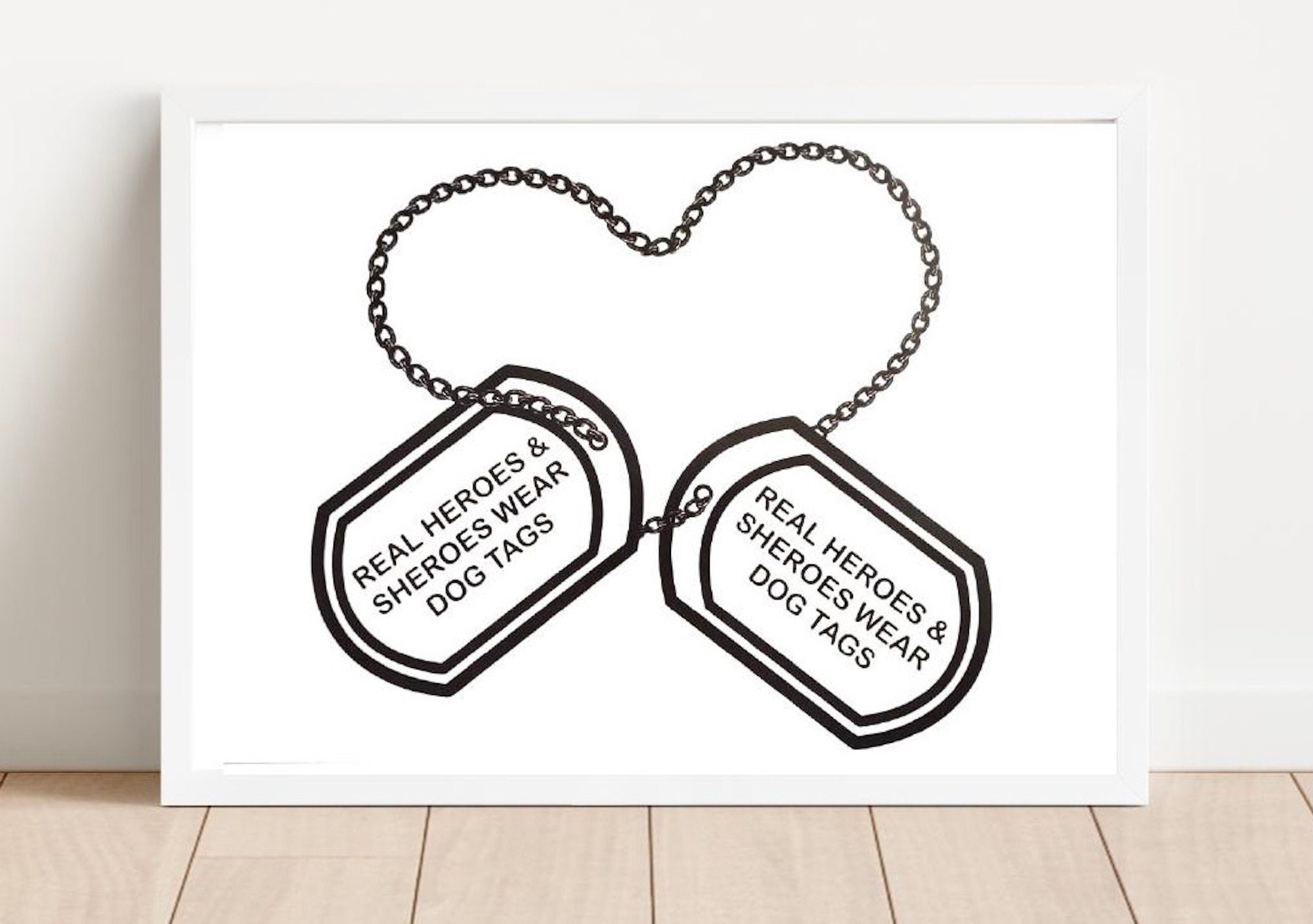 Veteran Appreciation Dog Tag Art Certificate 11x17 - Etsy