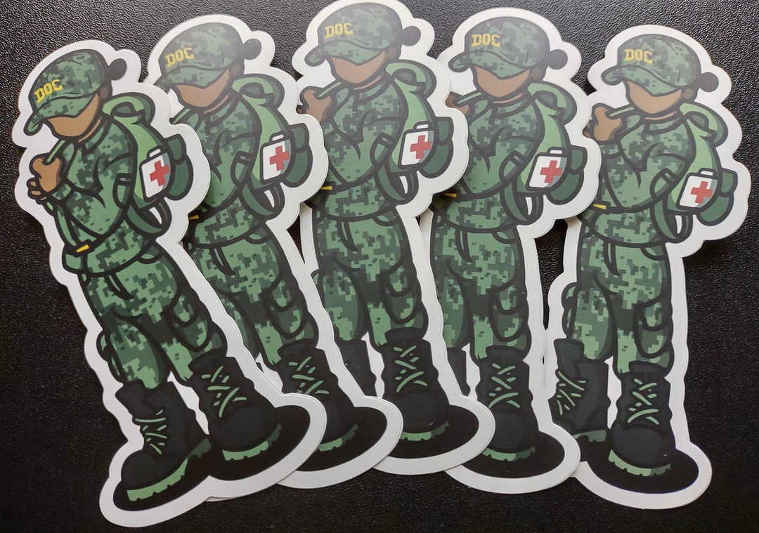 Medical School Girl Die-cut Stickers 5-pack: Military Corpsman - Etsy