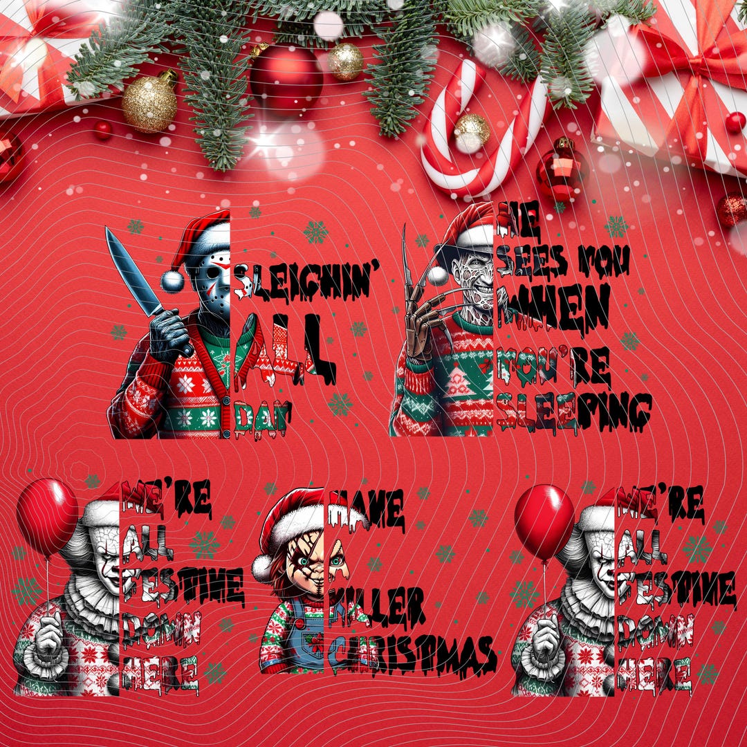 Christmas Horror Movie Characters PNG Bundle (digital Download) - Etsy