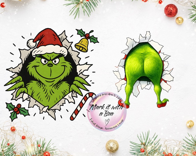 Wreath Thief, 10 Grinch Images, High Quality 300dpi, Grinch, Green Man ...