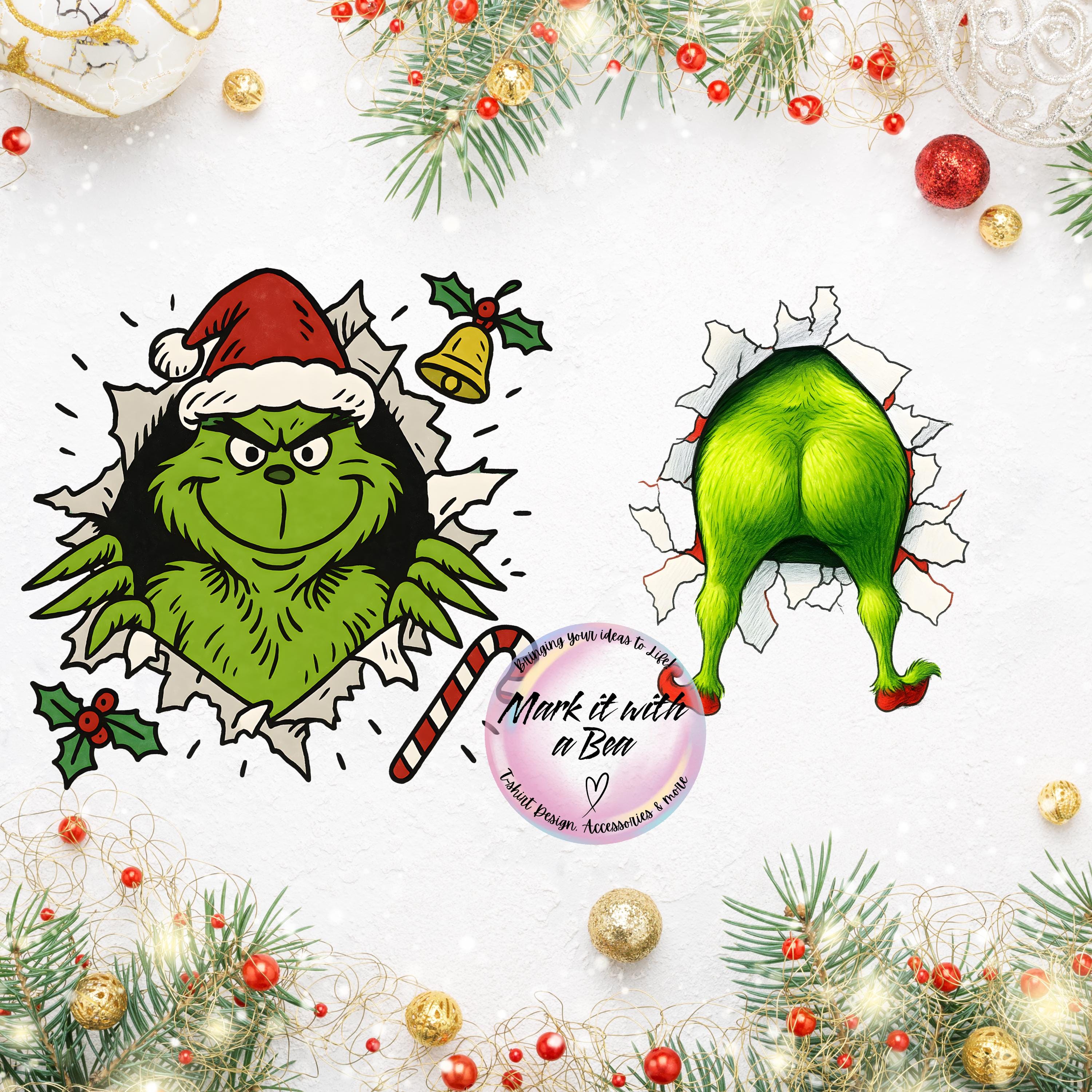 Retro Grinch Christmas PNG, Merry Grincmas, Front & Back Design ...