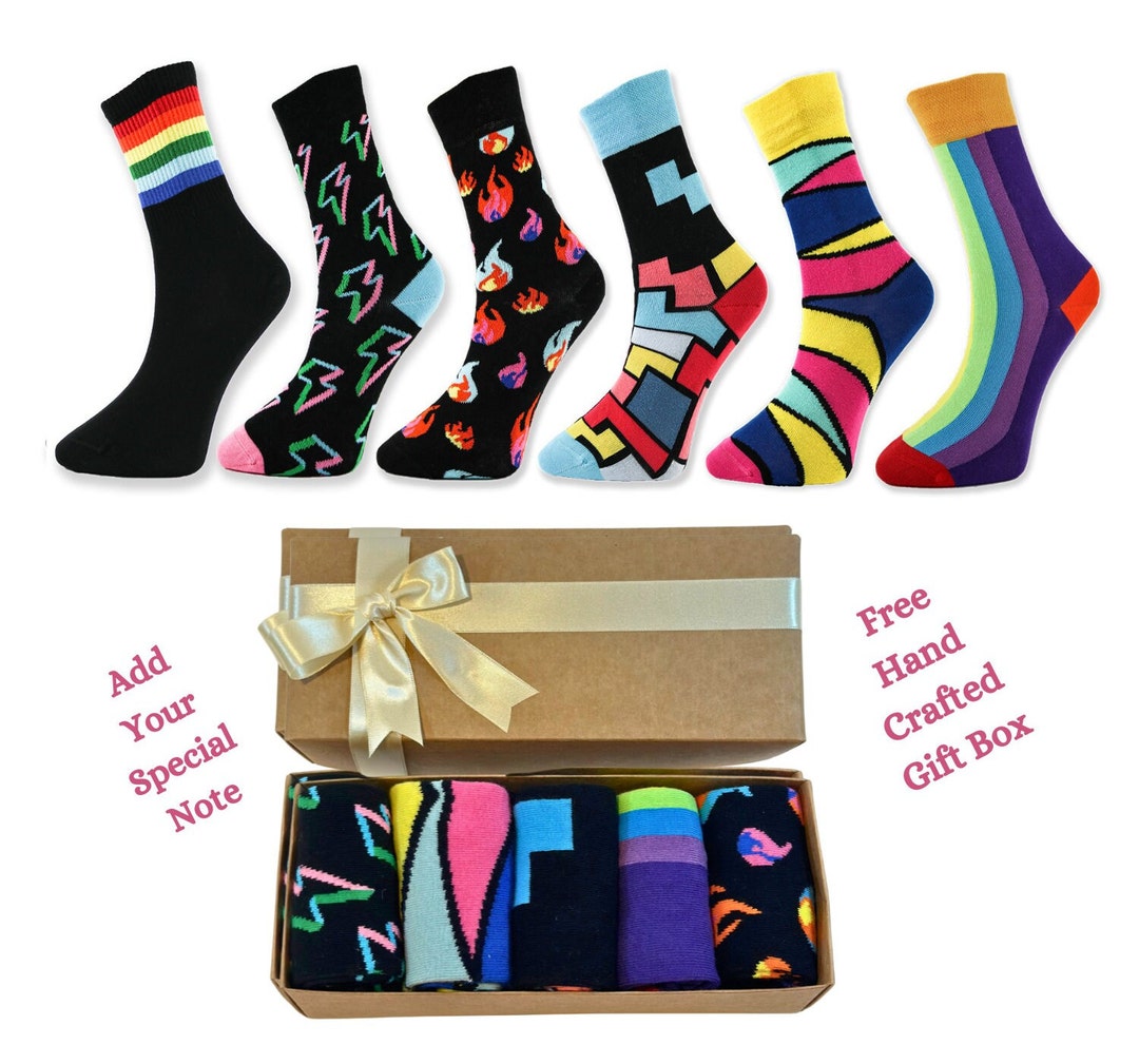 Colorful Dress Socks Gift Box Colorful Men Socks Crew Socks Cool ...