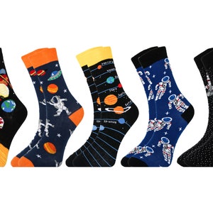 Space Socks 5 Pack Socks With GIFT BOX Christmas Socks for Men Colorful ...