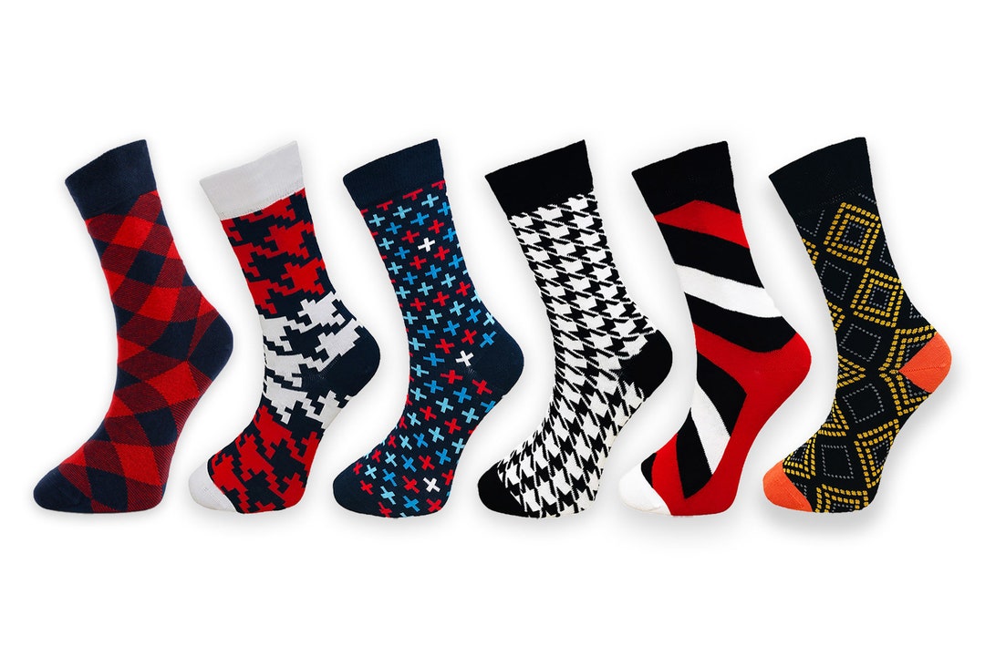Colorful Dress Socks Premium Cotton Colorful Novelty Crew Socks Cool ...