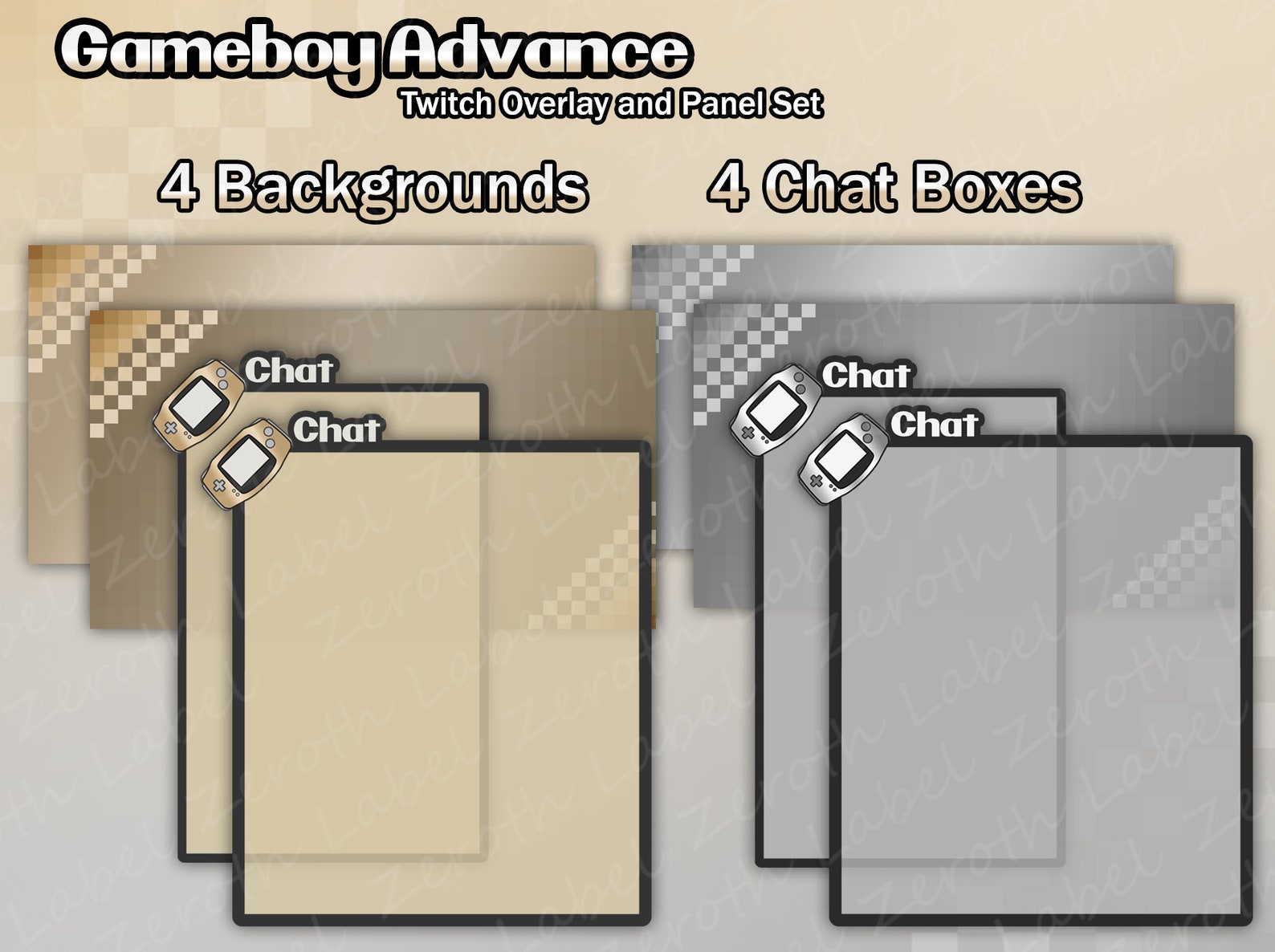 Animated Gameboy Advance Twitch Overlay Starter Pack in Silver and Gold ...