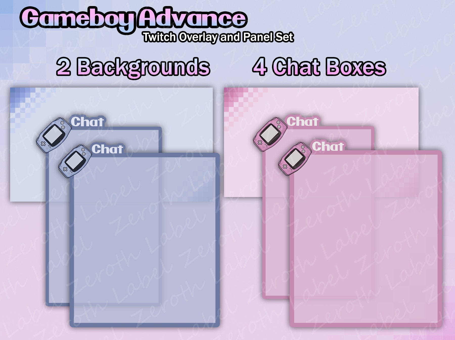 Animated Gameboy Advance Twitch Overlay Starter Pack in Glacier and ...