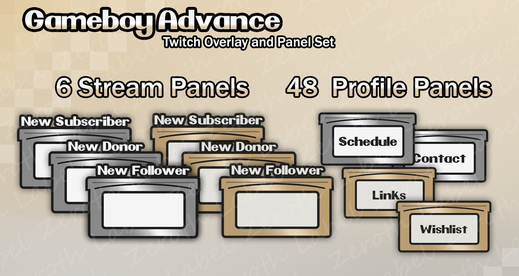 Animated Gameboy Advance Twitch Overlay Starter Pack in Silver and Gold ...
