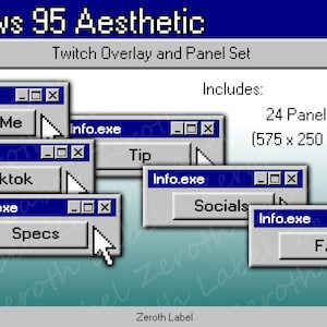 Windows 95 Retro Twitch Overlay Starter Pack - Animated Overlays ...