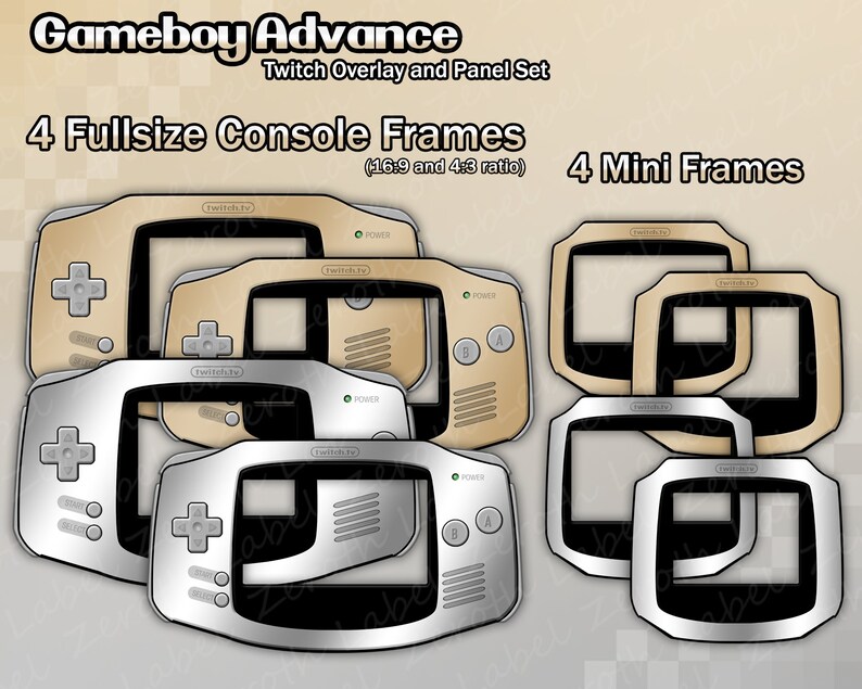 Animated Gameboy Advance Twitch Overlay: Silver & Gold (digital ...