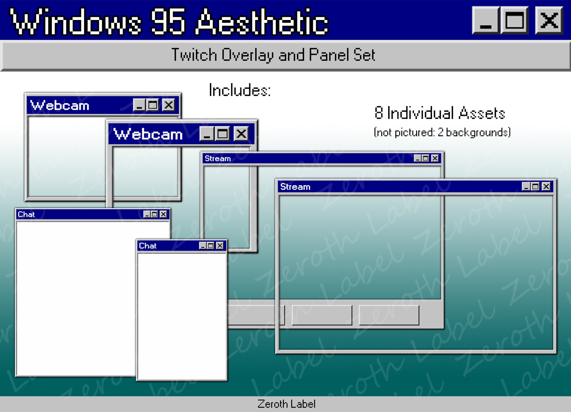 Windows 95 Retro Twitch Overlay Starter Pack Animated - Etsy