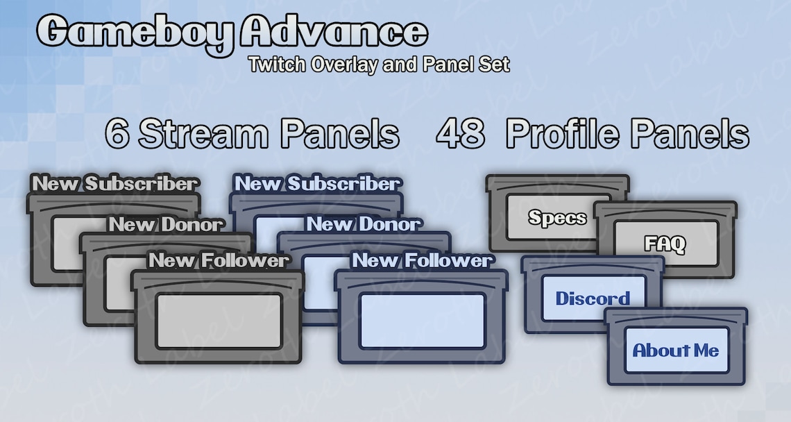 Animated Gameboy Advance Twitch Overlay: Arctic & Indigo (digital ...