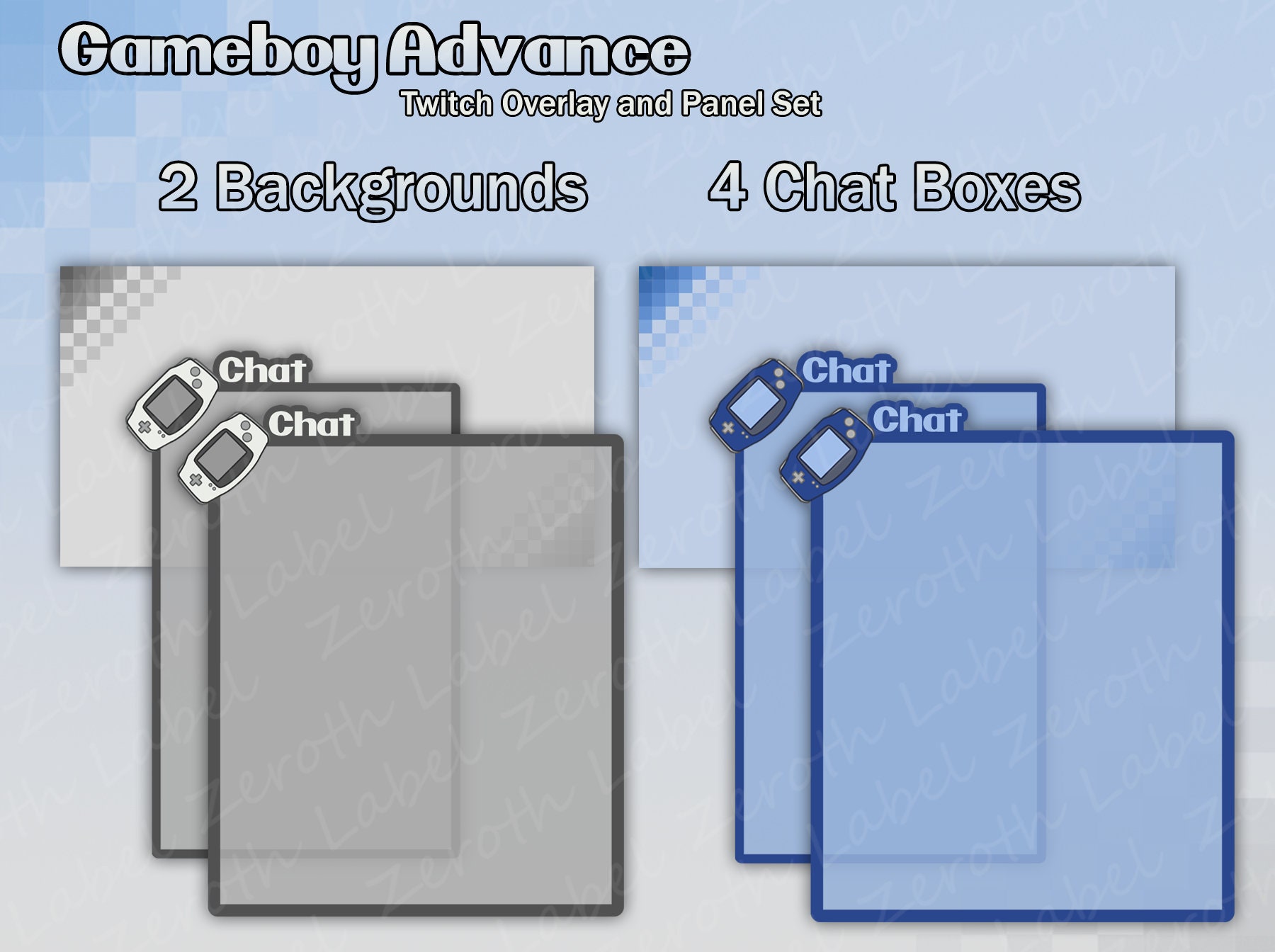 Animated Gameboy Advance Twitch Overlay: Arctic & Indigo (digital ...
