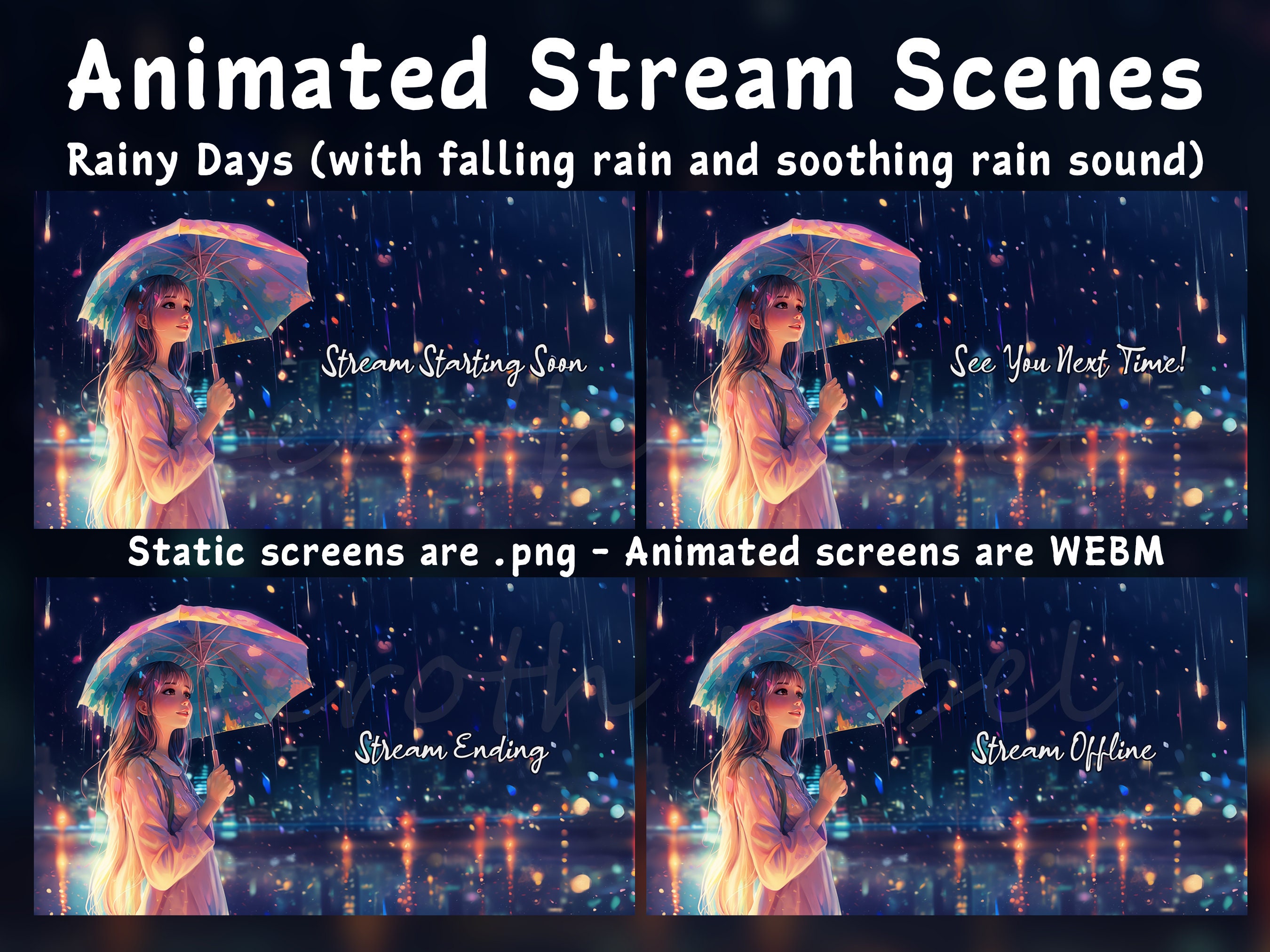 Animated Rainy Day Twitch Screens With Calming Rain Sound Animated ...