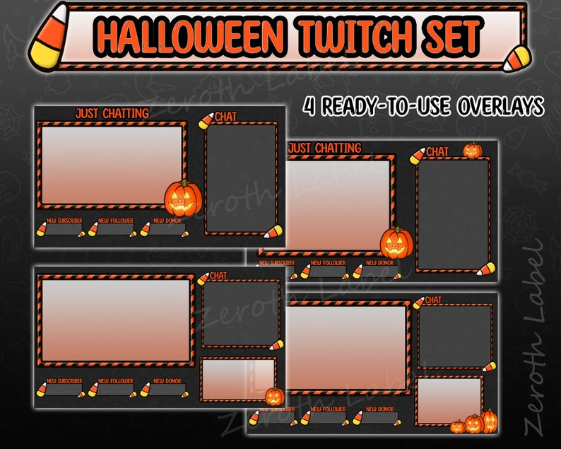 ANIMATED Halloween Twitch Set Animated Jack-o-lantern Frames and ...