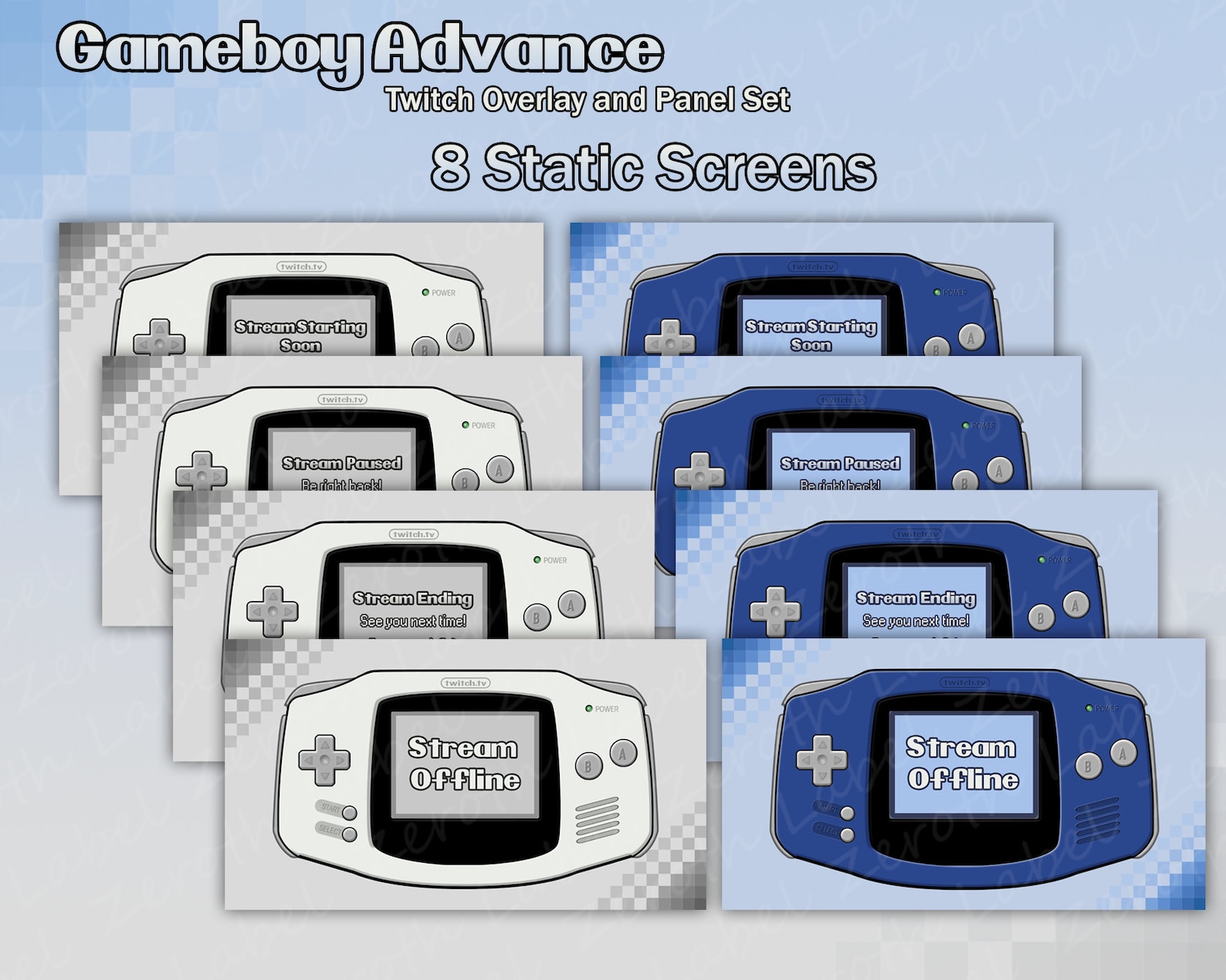 Animated Gameboy Advance Twitch Overlay: Arctic & Indigo (digital ...