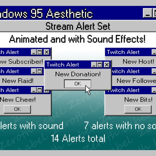 Windows 95 Retro Twitch Overlay Starter Pack Animated - Etsy