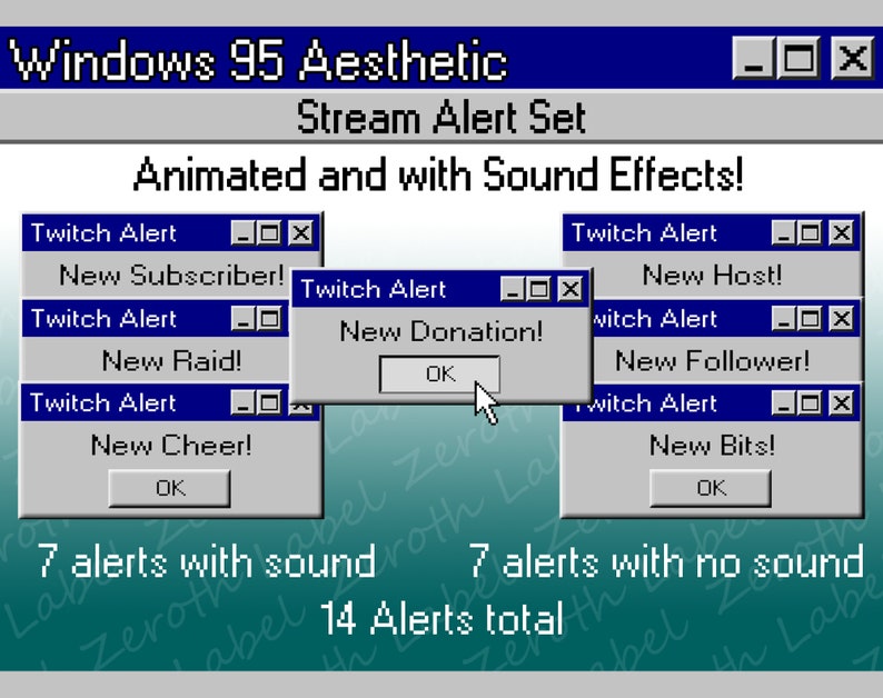 Windows 95 Twitch Alerts Animated With Sound Nostalgia - Etsy