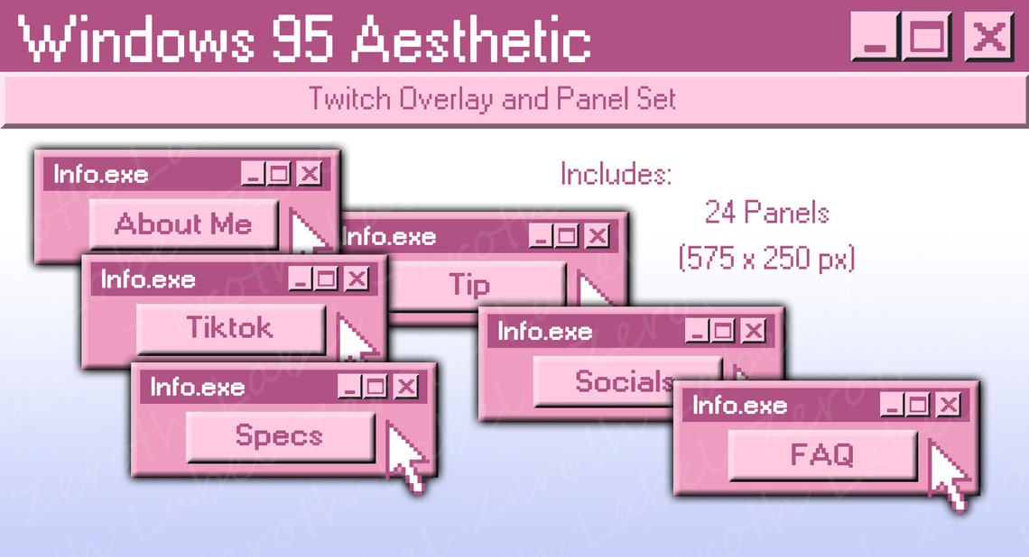 Pink Windows 95 Retro Twitch Overlay Starter Pack - Etsy