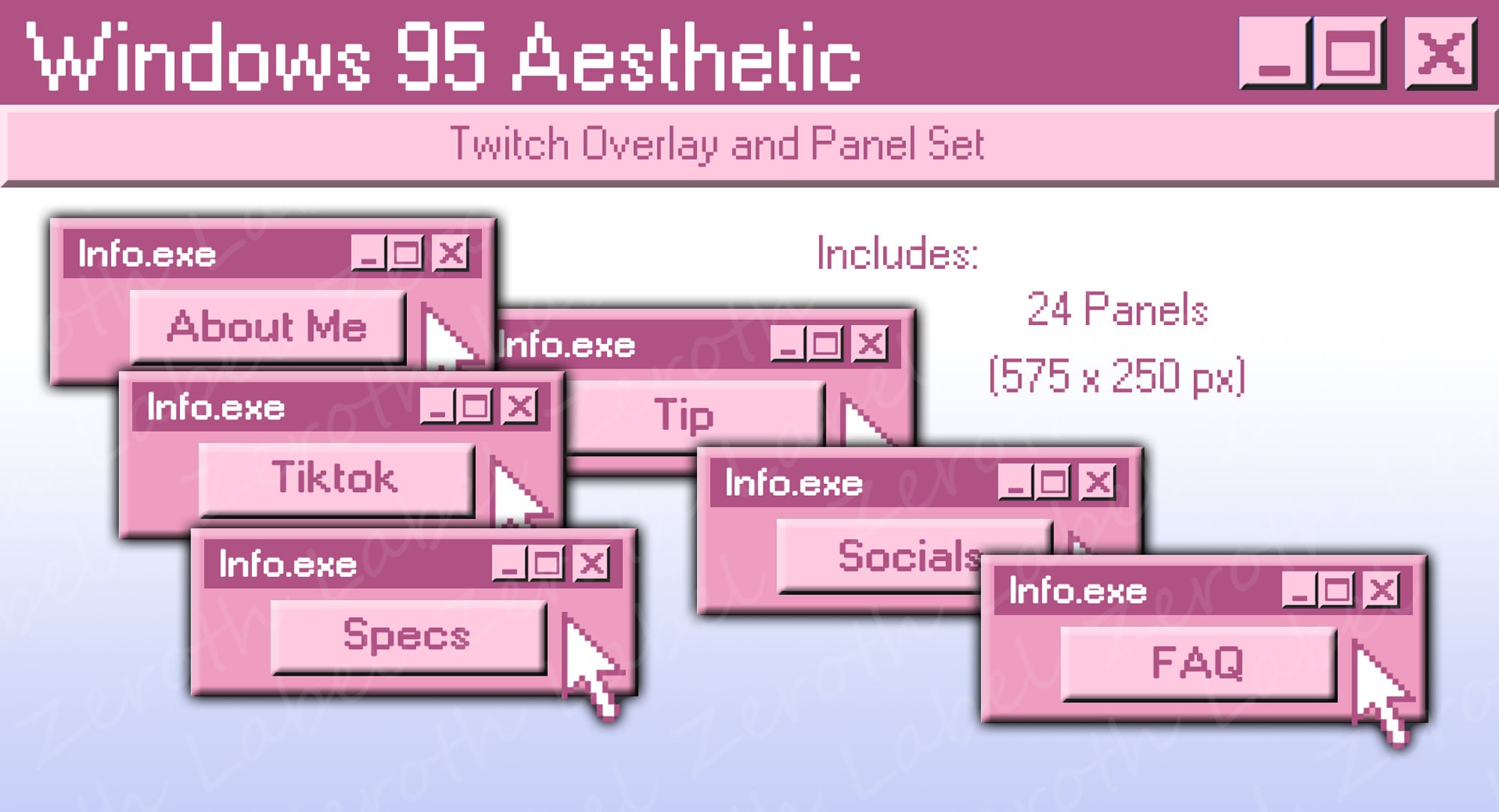 Pink Windows 95 Retro Twitch Overlay Starter Pack - Etsy