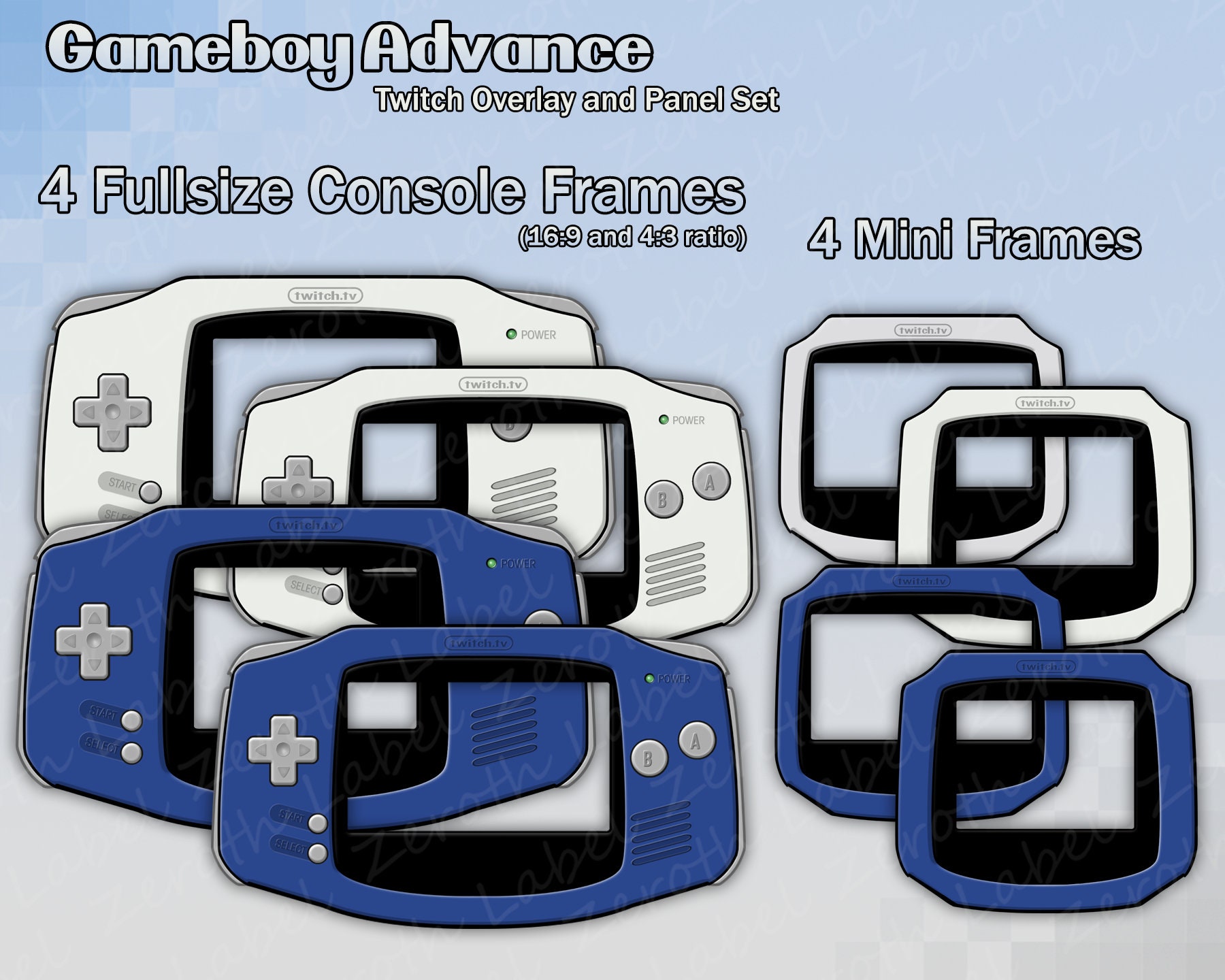 Animated Gameboy Advance Twitch Overlay Starter Pack in Arctic and ...