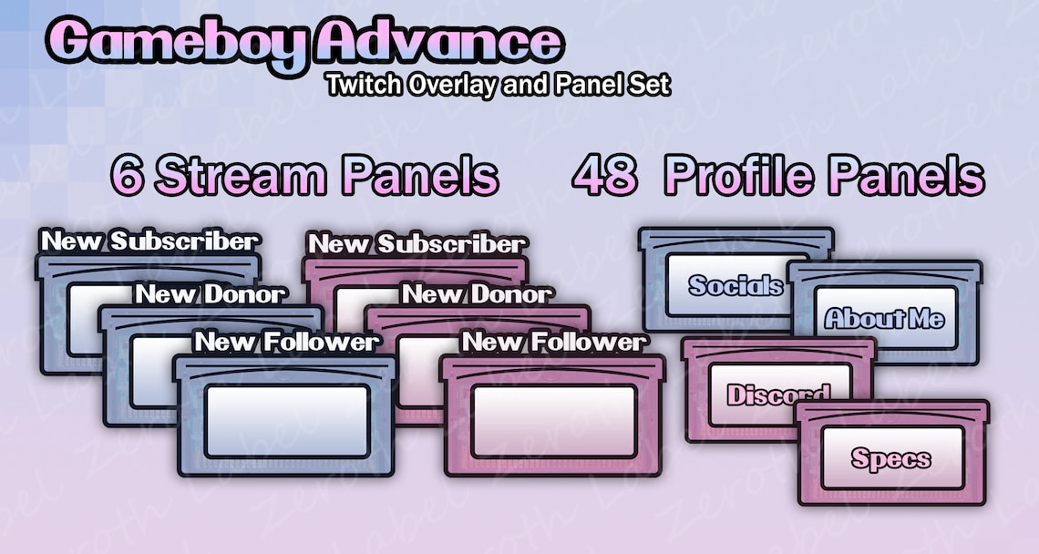 Animated Gameboy Advance Twitch Overlay Starter Pack in Glacier and ...