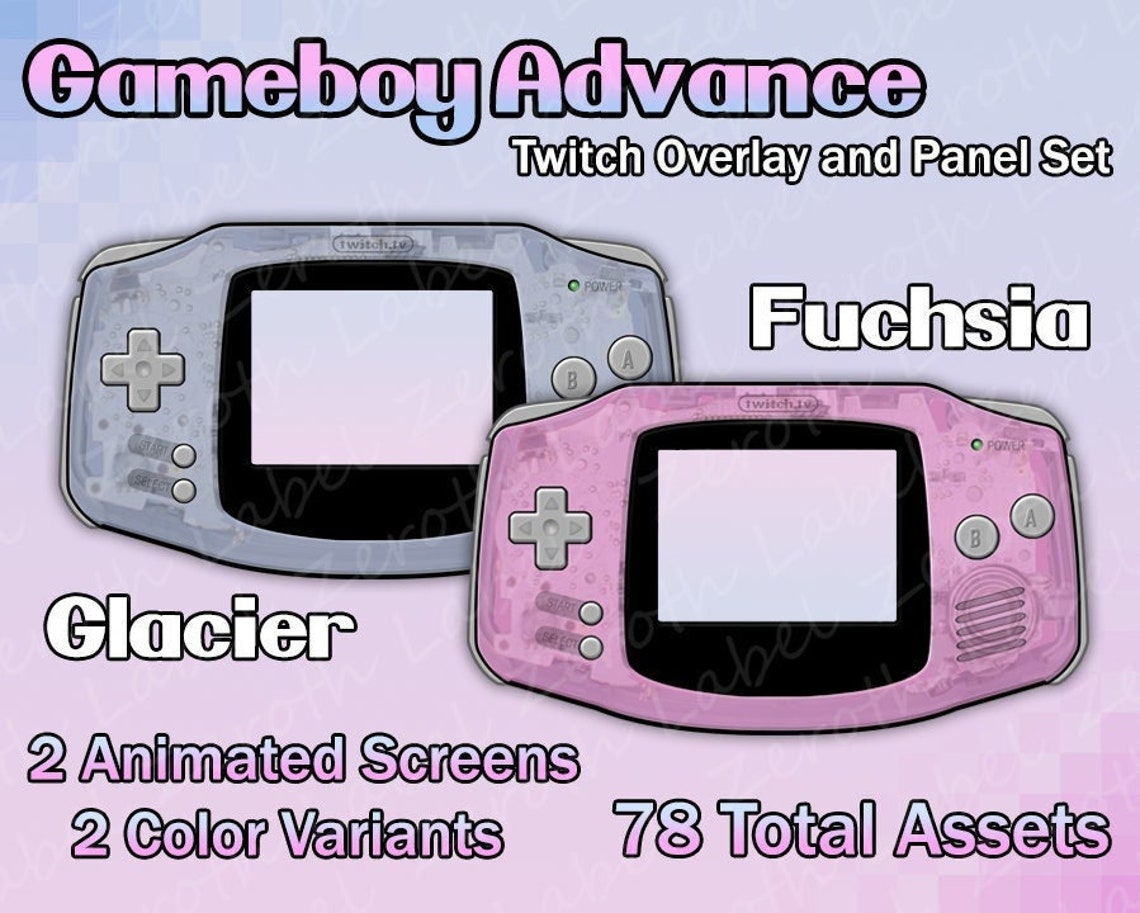Animated Gameboy Advance Twitch Overlay Starter Pack in Glacier and ...