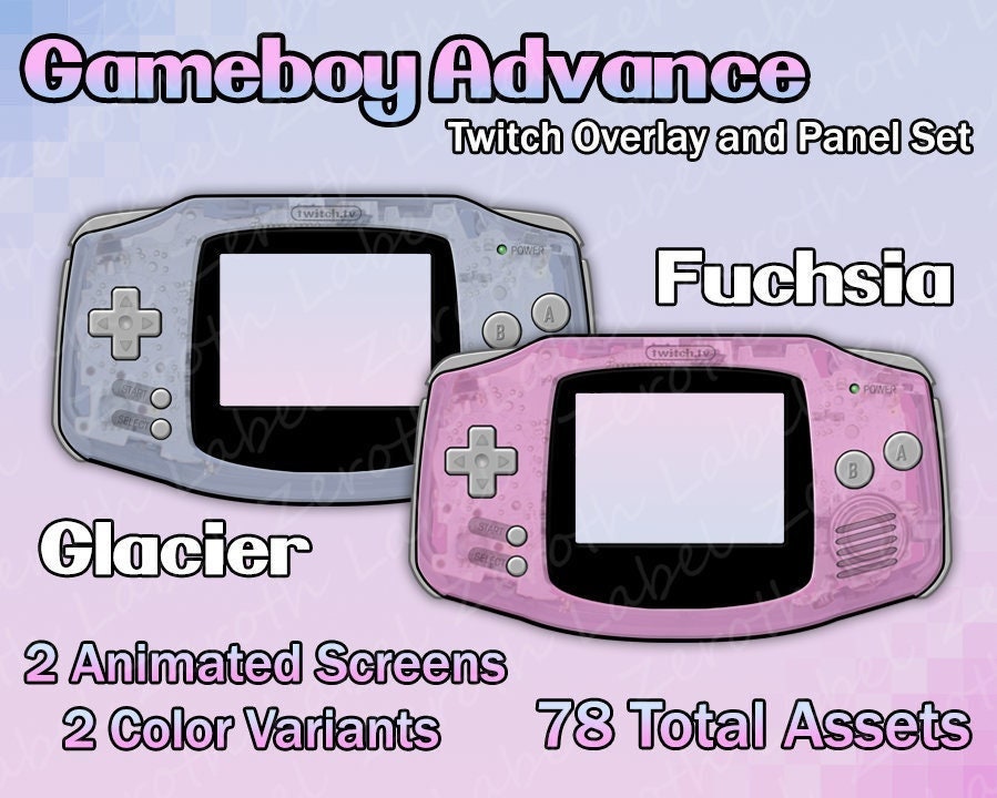 Animated Gameboy Advance Twitch Overlay Starter Pack in Glacier and ...
