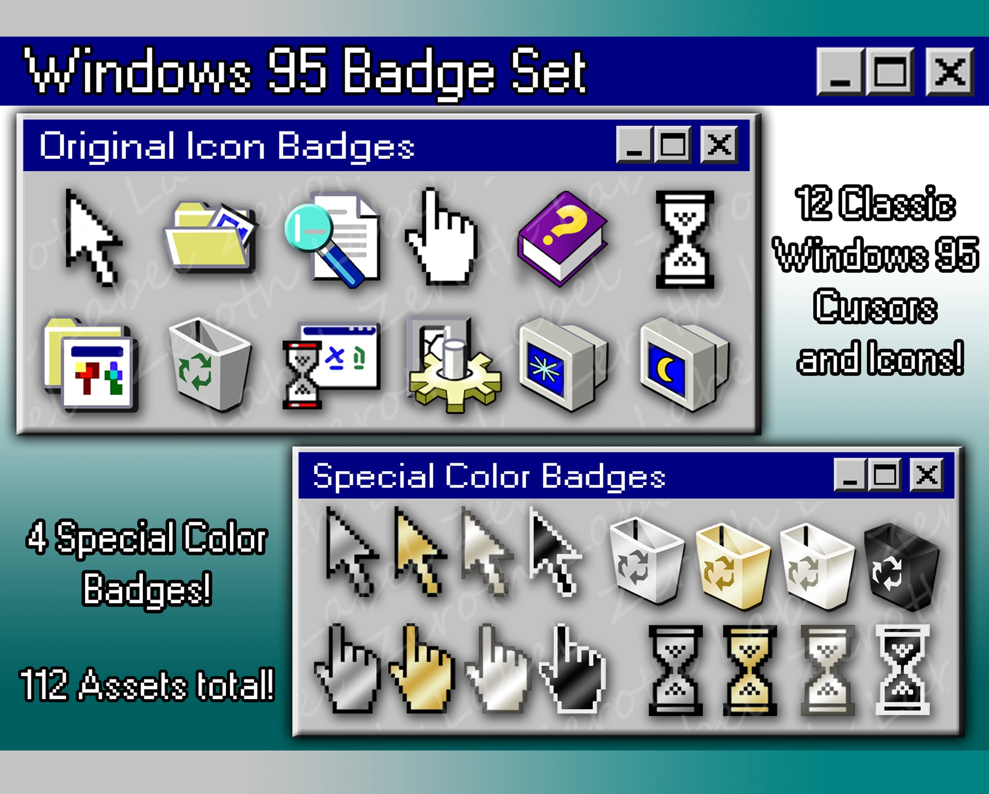 Windows 95 Twitch Badges Retro Aesthetic Nostalgia - Etsy Australia