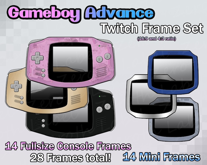 Gameboy Advance Twitch Webcam and Game Frames - Nostalgia - Retro - Mini Frames - Game Console ...