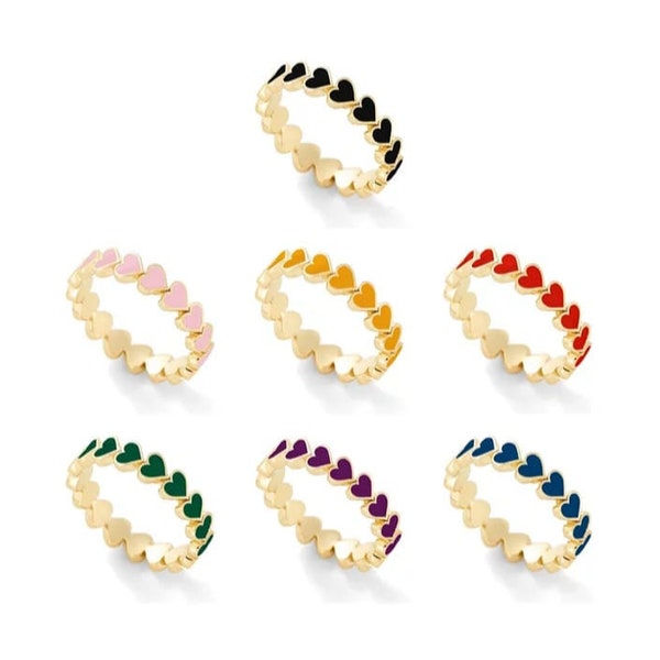 Hand Painted Enamel Rings - Etsy