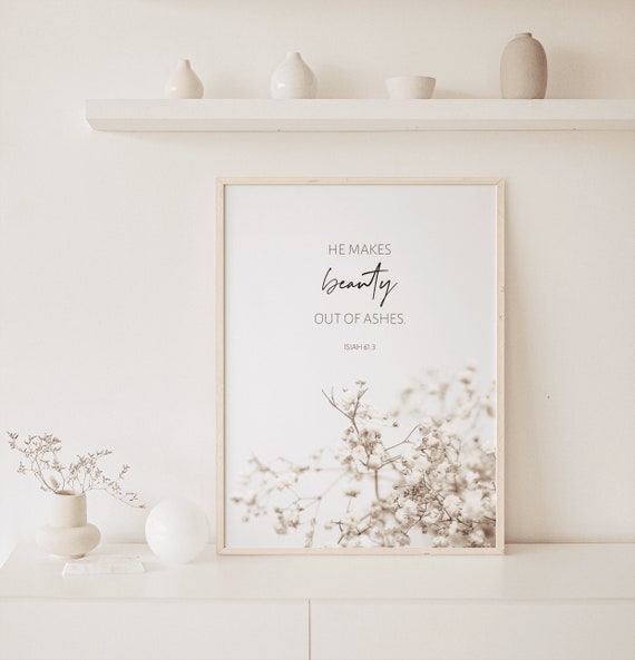 Póster de versículos de la Biblia _Beauty de cenizas _Isiah - Etsy España