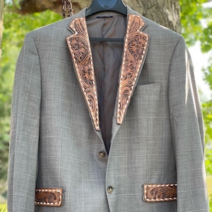 Custom Tooled Leather Blazer Lapels - Etsy