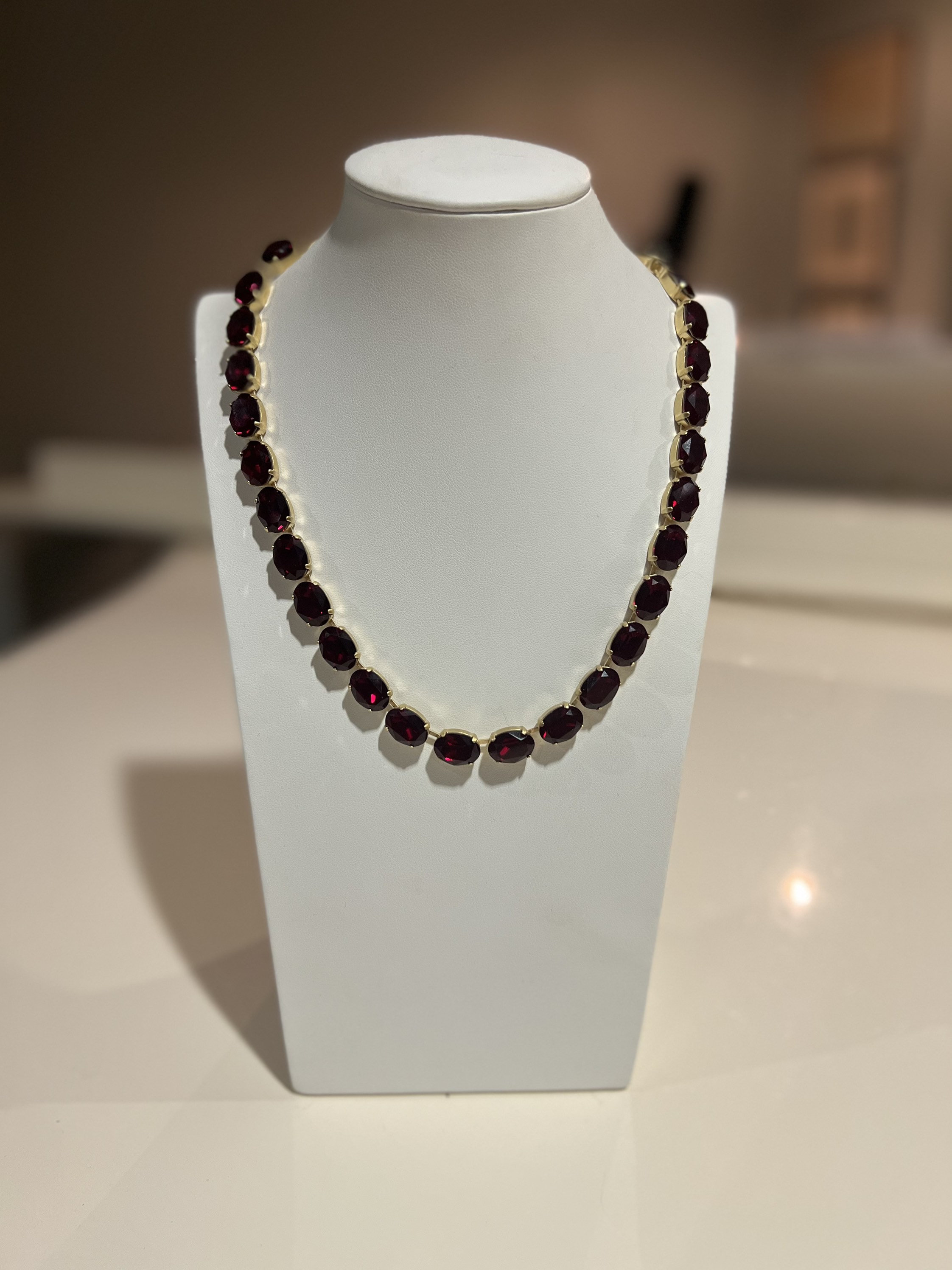 Swarovski Crystal Anna Wintour Tennis Necklace in Siam Which is a Deep ...