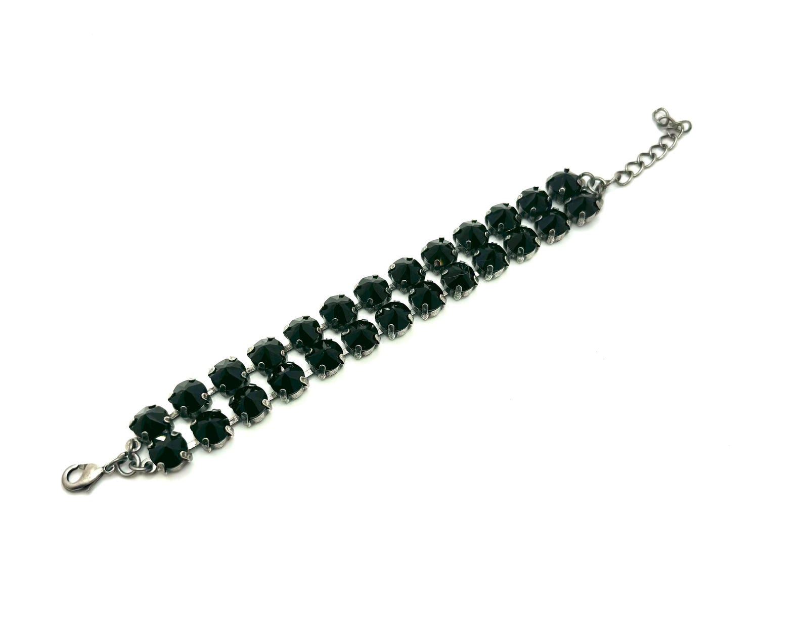 Unique Upscale Goth Bling Swarovski Crystal 3 Stone Dangle Earrings ...