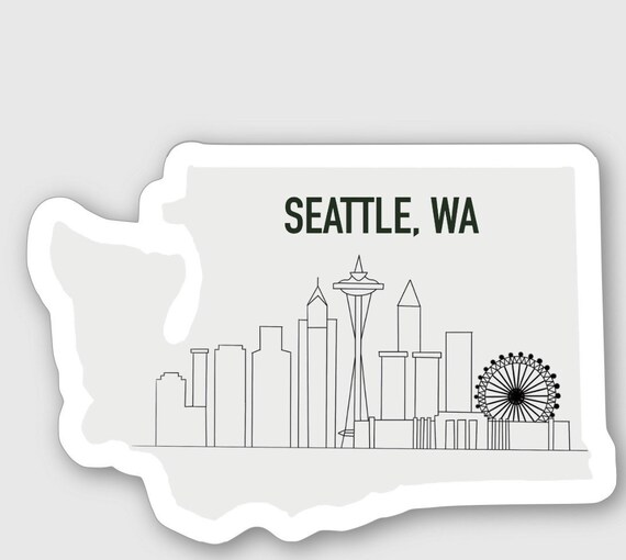 Washington Sticker With City Skyline | Etsy
