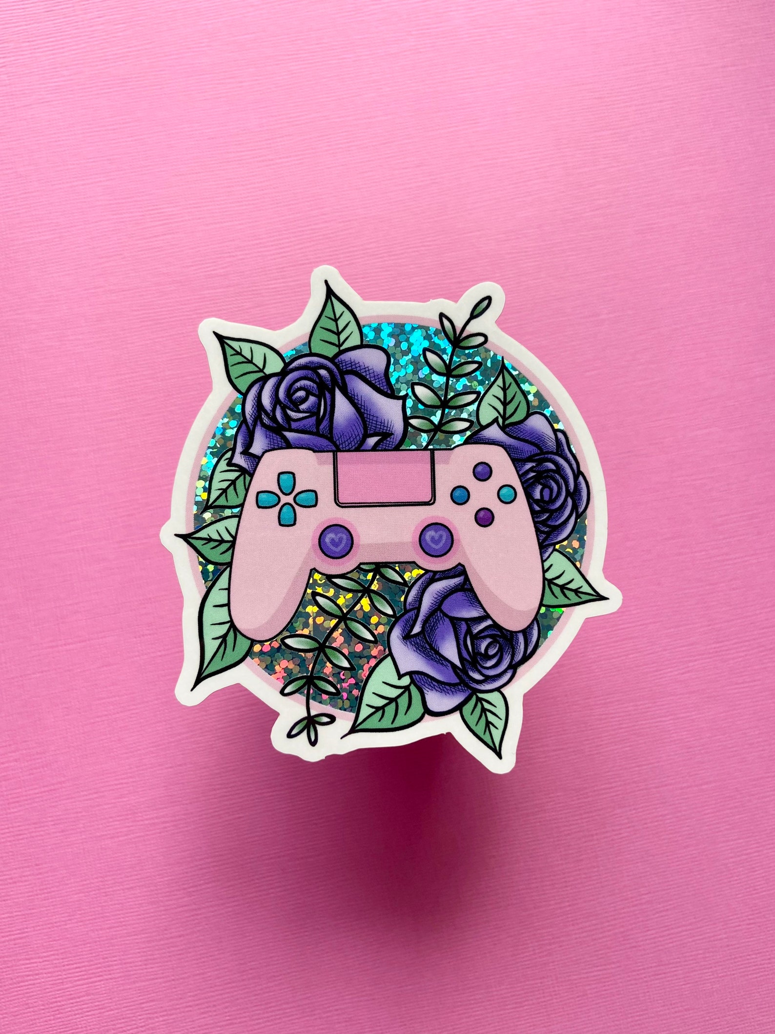 Gamer Girl Controller Glitter Vinyl Sticker - Etsy