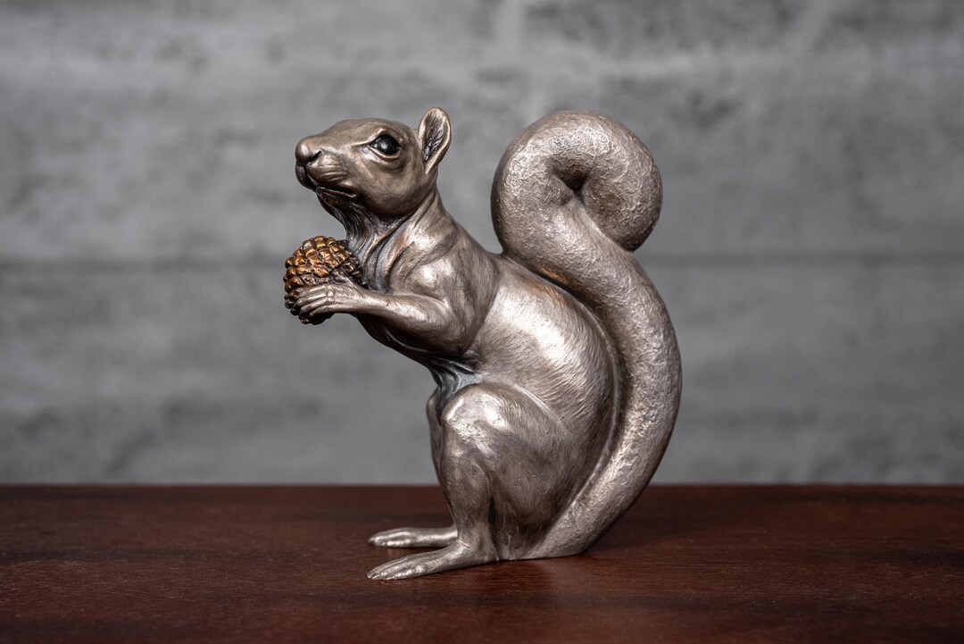 Gray Squirrel-bronze Sculpture - Etsy