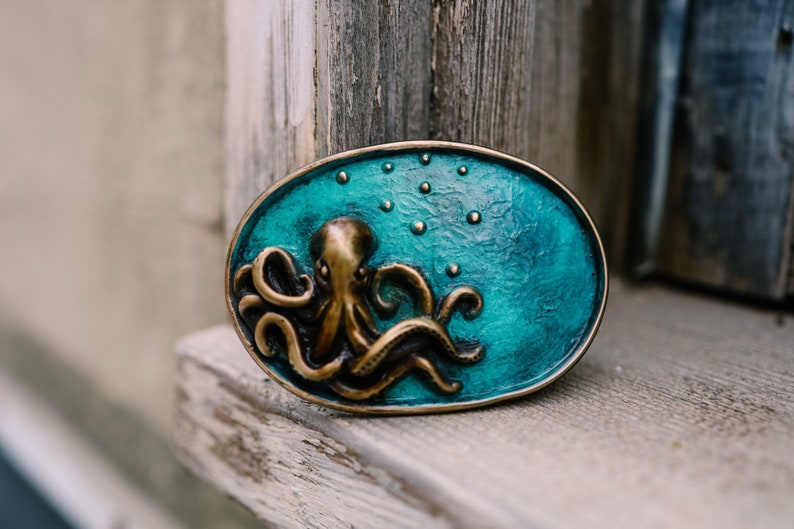 Octopus Bronze Belt Buckle | Etsy