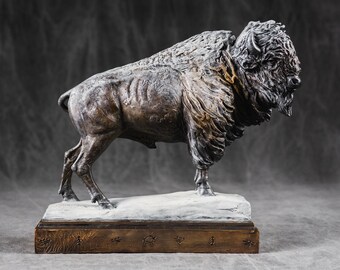 Handmade Ceramic Bison Sculpture Ceramic Figurine Ceramic - Etsy
