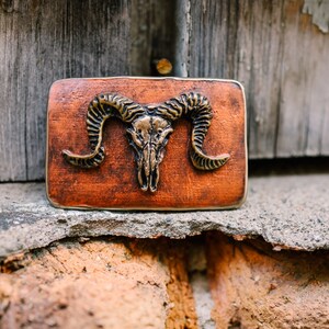 Ram Skull Bronze Belt Buckle | Etsy