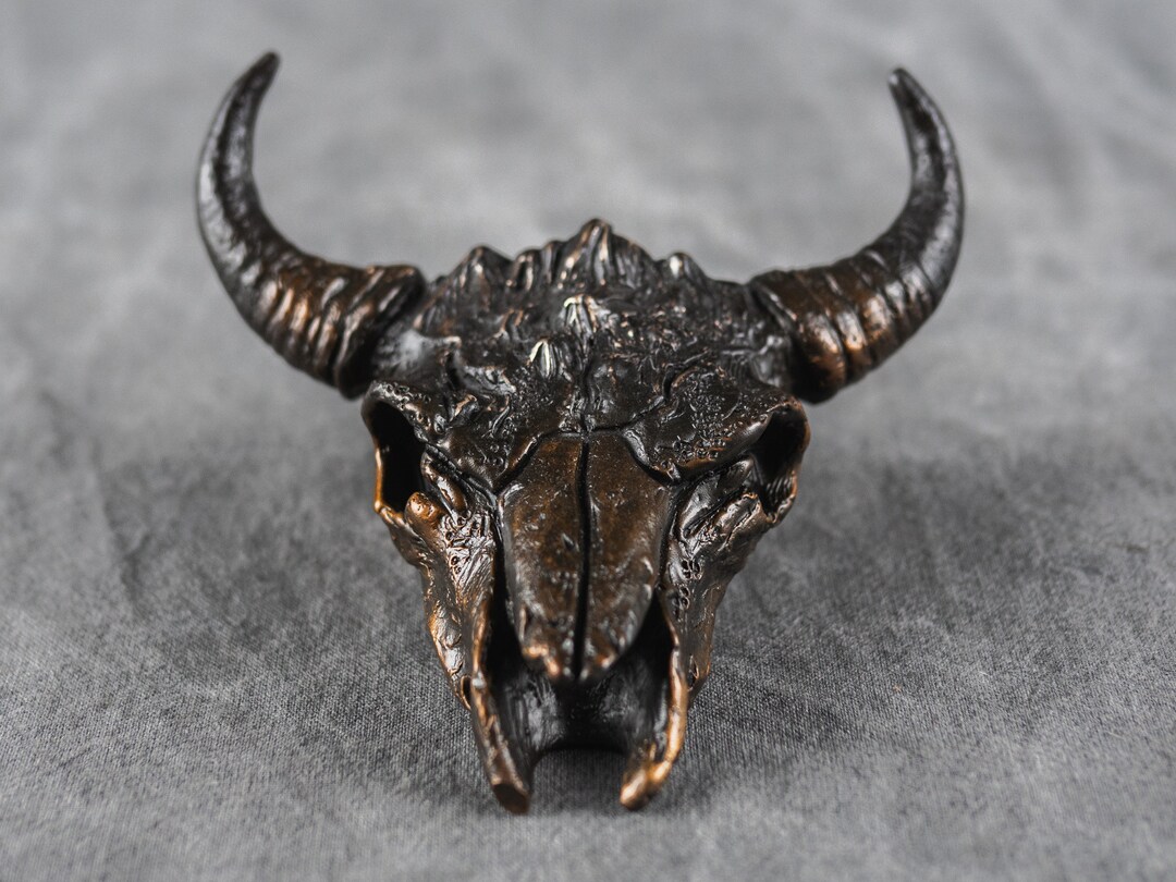 Mountainhead-bronze Bison Skull Paperweight - Etsy