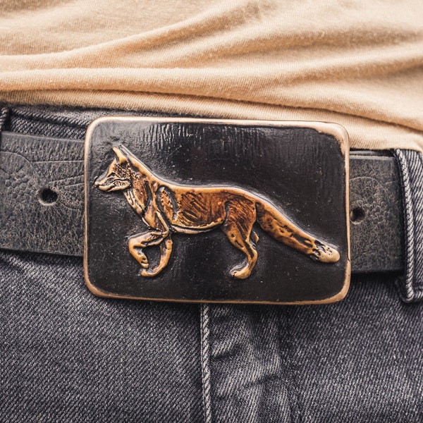 Mens Belt Buckle With a Fox - Etsy