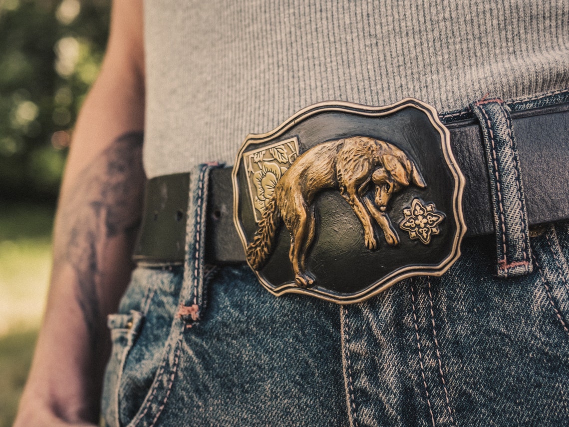 Leaping Fox-bronze Belt Buckle - Etsy