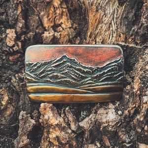 Bridger Mountain Range - Bronze Belt Buckle - Etsy