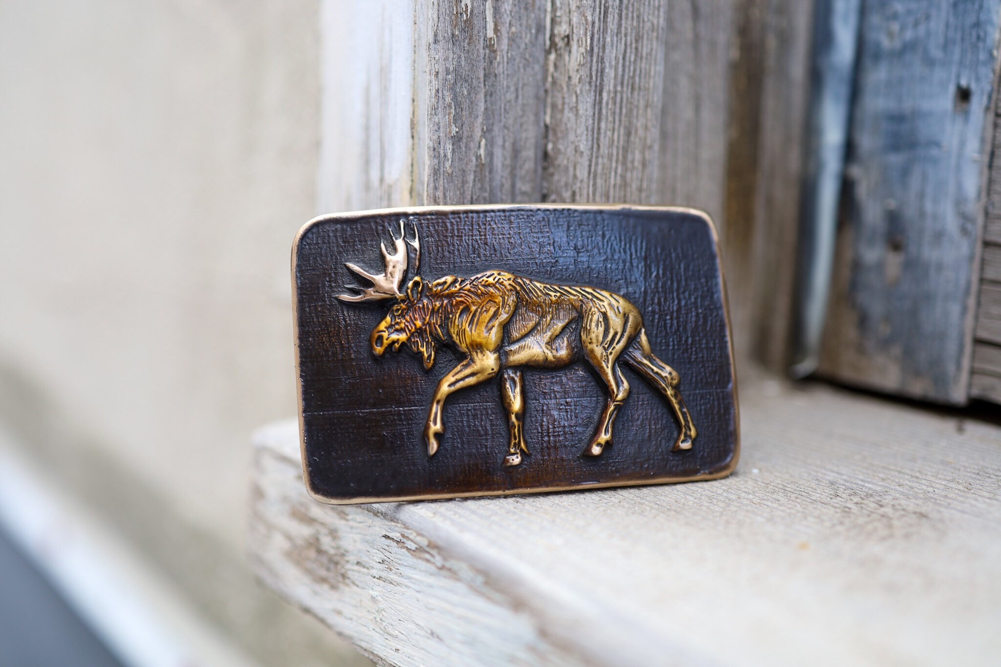 Moose Tracks - Bronze Belt Buckle - Etsy