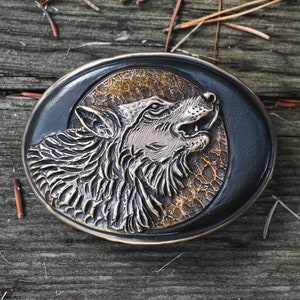 Howling Wolf-bronze Belt Buckle - Etsy